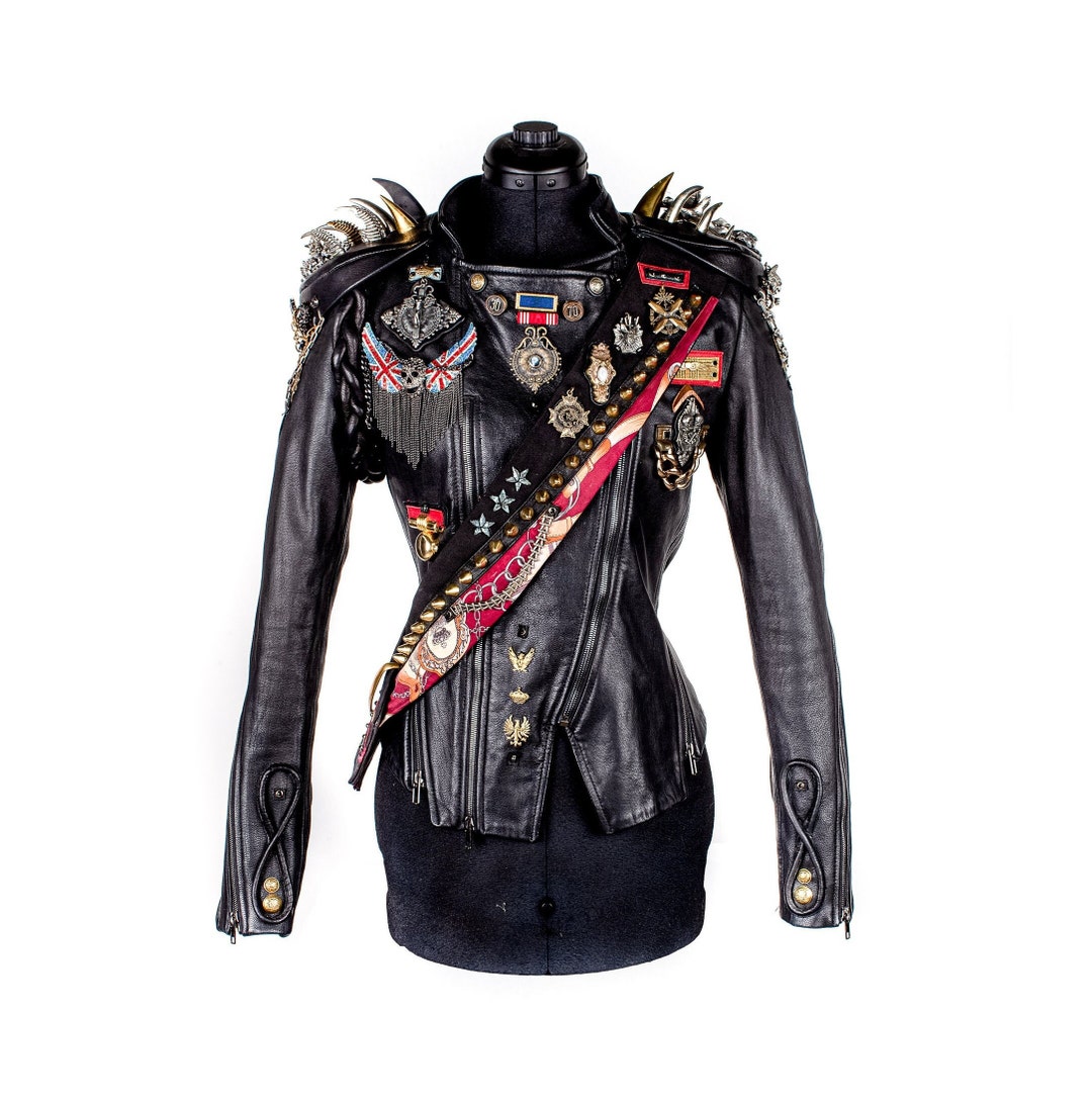 Villain Battle Grounds Chic Punk Leather Jacket - Etsy