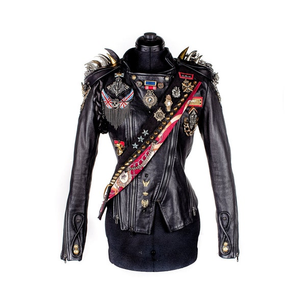 Punk Leather Jacket - Etsy