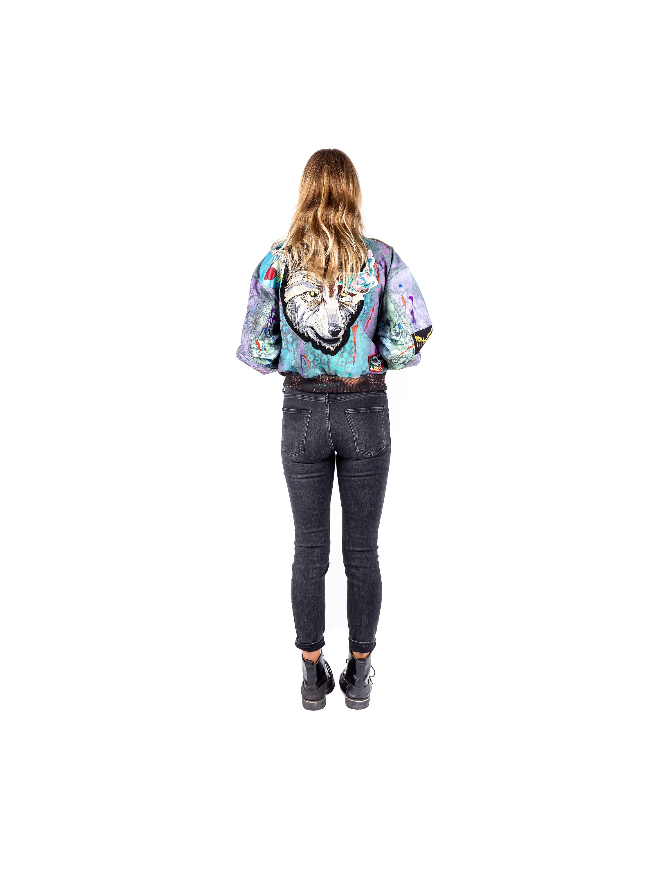 Vaporwave Splattered Dreams Women's Bomber Jacket