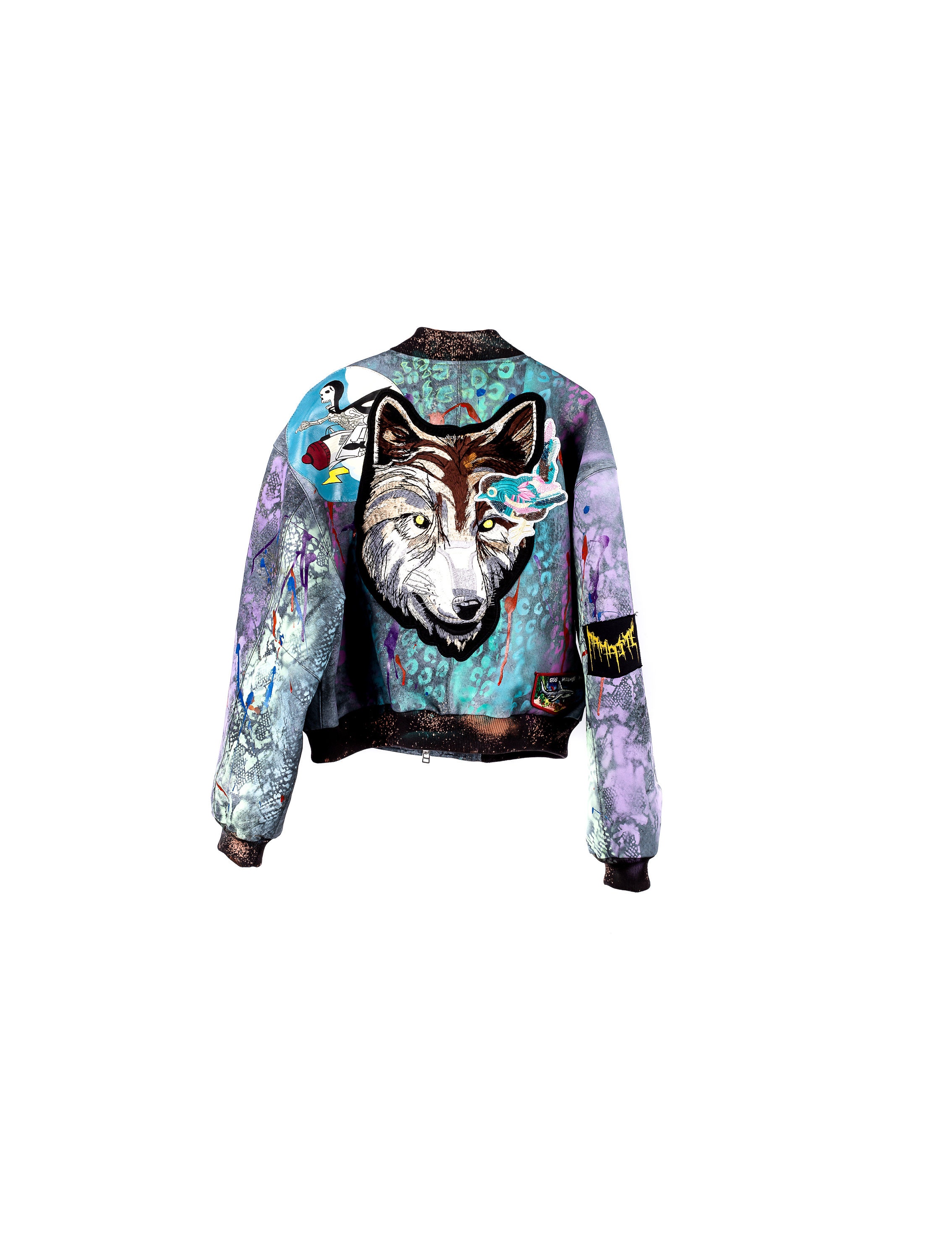 Vaporwave Splattered Dreams Women's Bomber Jacket