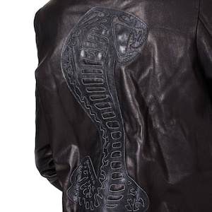 Cobra Cult Black Leather Bomber Jacket - Etsy