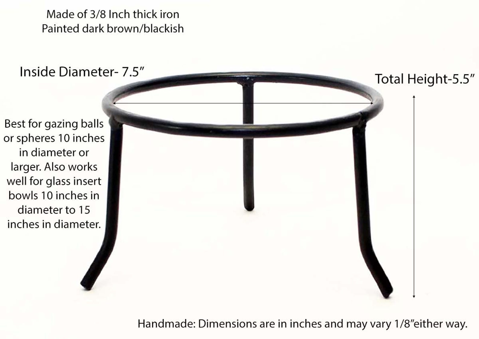 Wrought Iron Tripod Base-5.5 Inches High X 7.5 Inches Diameter - Etsy