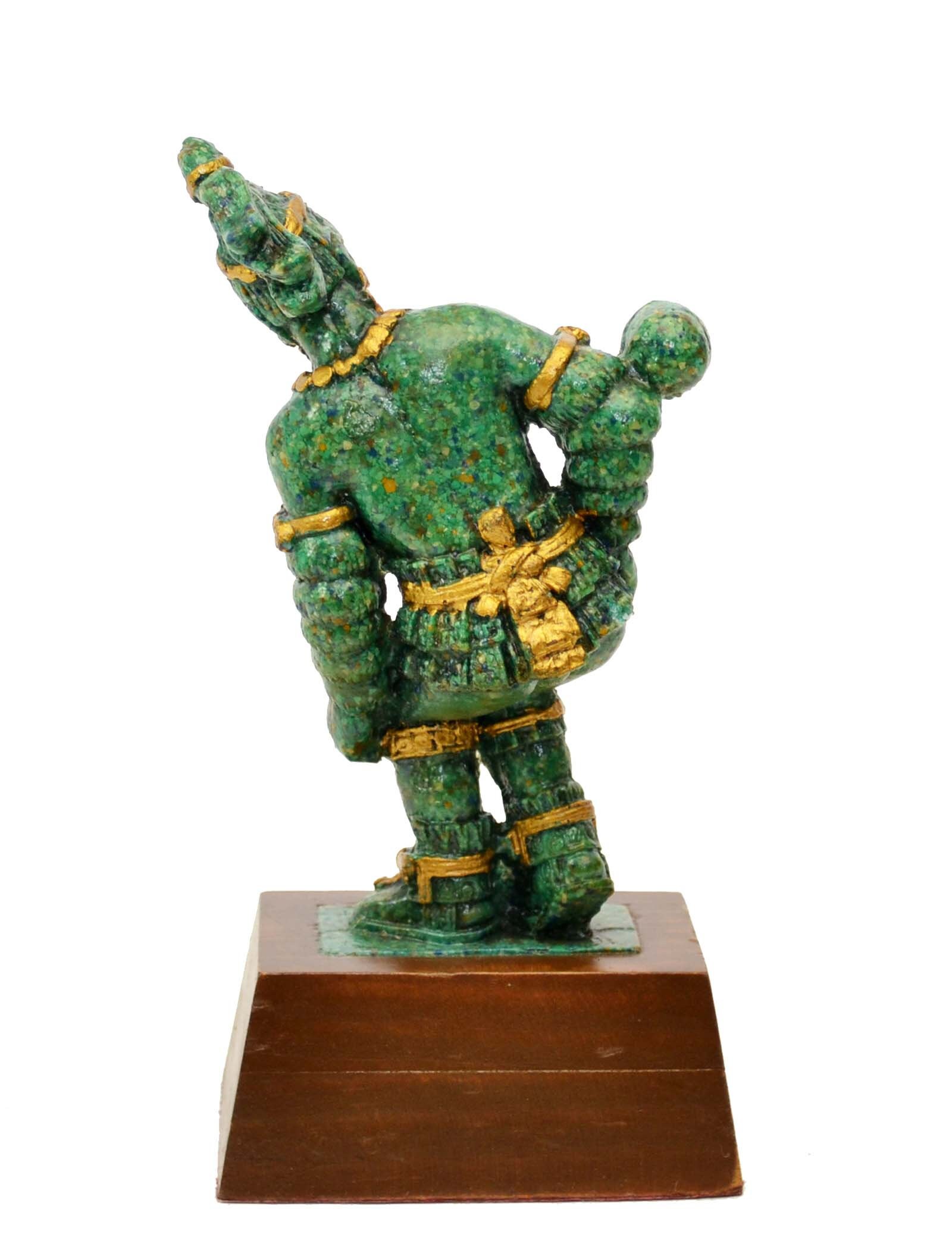 Vintage Aztec/mayan Malachite Composite Ball Player Statue 7.25 Inches ...