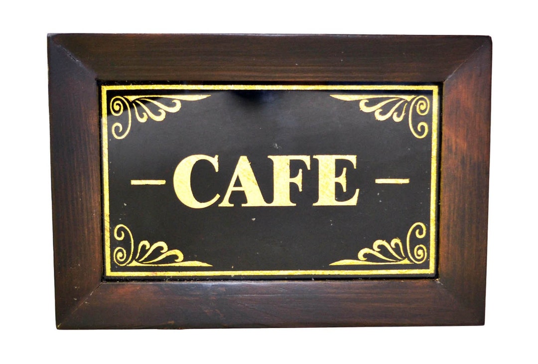 Cafe Sign With Wood Frame-8.25h X 12.25W - Etsy