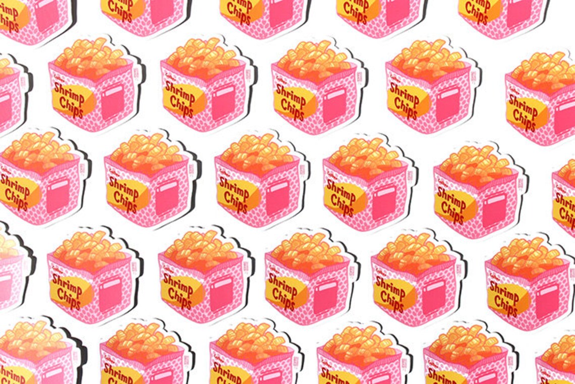 Shrimp Chips Cube Waterproof Sticker Foodie Gift Anime | Etsy