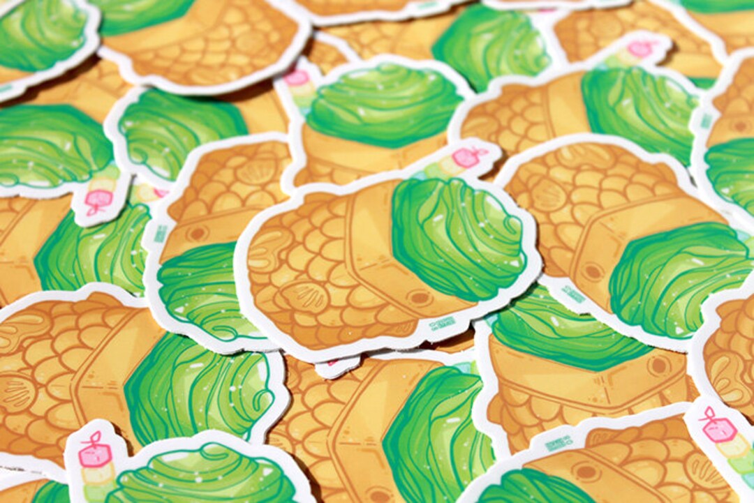 Green Tea Matcha Ice Cream Cube | Taiyaki | Waterproof | Aesthetic ...