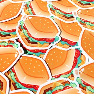 Burger Cube 3" Waterproof Aesthetic Anime Stickers | Otaku Gift for ...