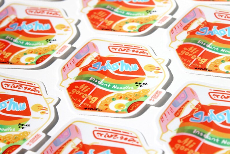 Instant Ramen mi Goreng Cube Waterproof Sticker - Etsy Canada