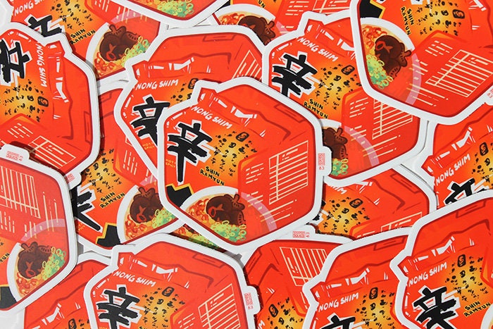Instant Spicy Ramen Cube Aesthetic Anime Sticker Water - Etsy