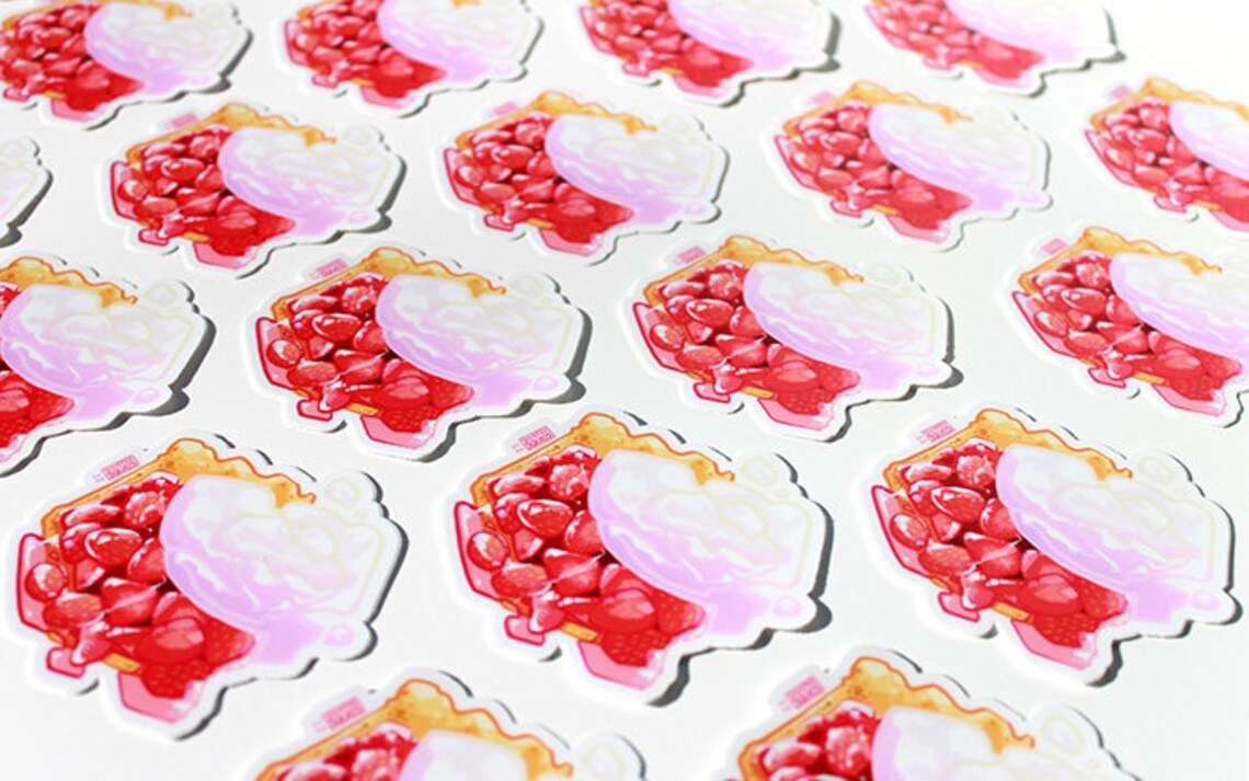 Strawberry Pie Cube Waterproof Aesthetic Anime Stickers - Etsy
