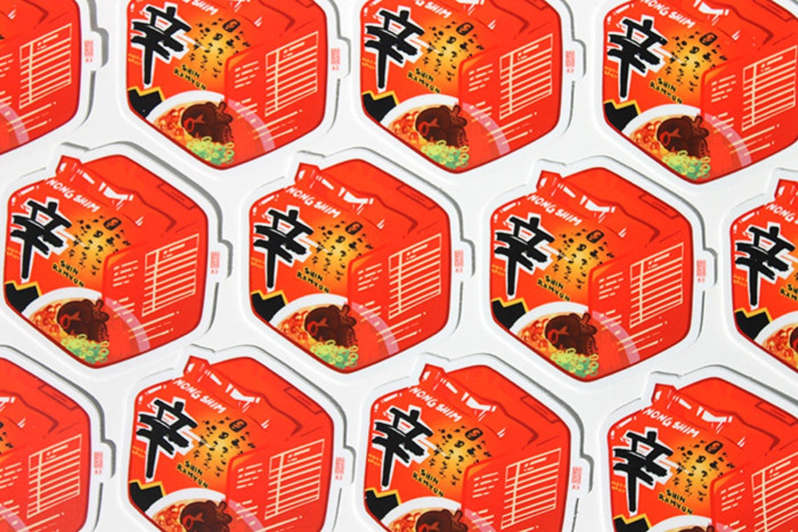 Instant Spicy Ramen Cube Aesthetic Anime Sticker Water - Etsy
