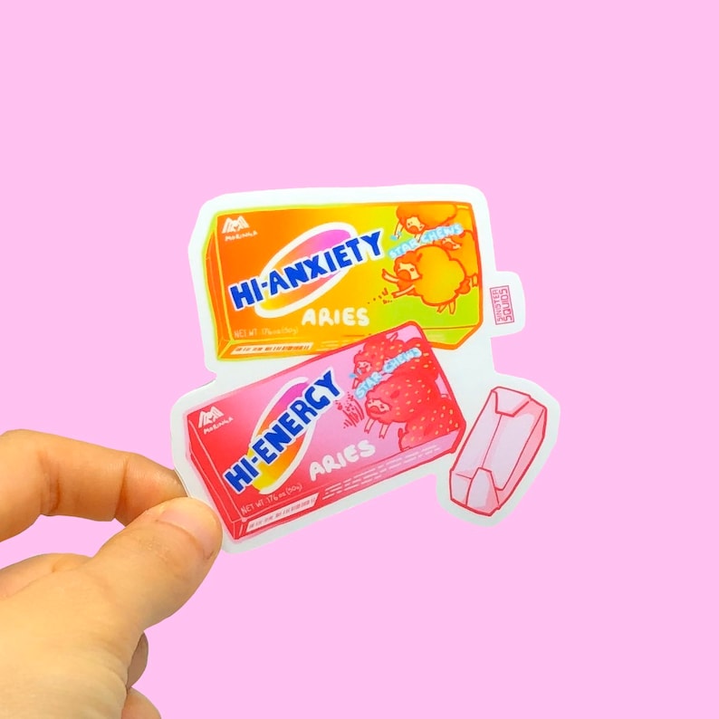 Aries Zodiac Stickers Waterproof Hi-chew Aesthetic Anime - Etsy