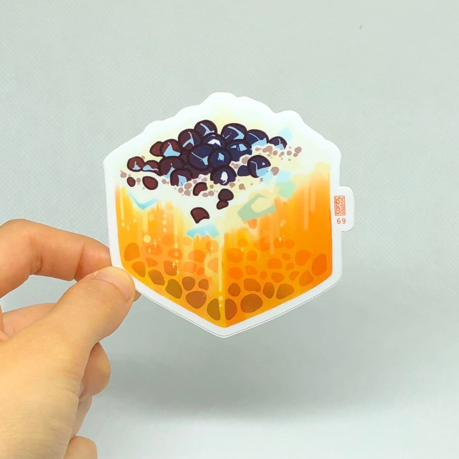 Boba Bubble Tea Cube 3" Waterproof Aesthetic Anime Stickers | Otaku ...