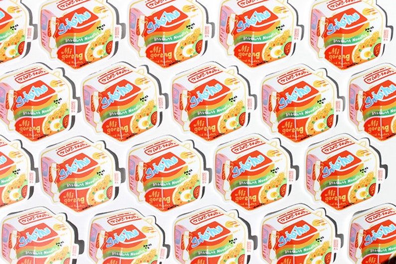 Instant Ramen (mi Goreng) Cube | Waterproof Sticker | Aesthetic Anime ...