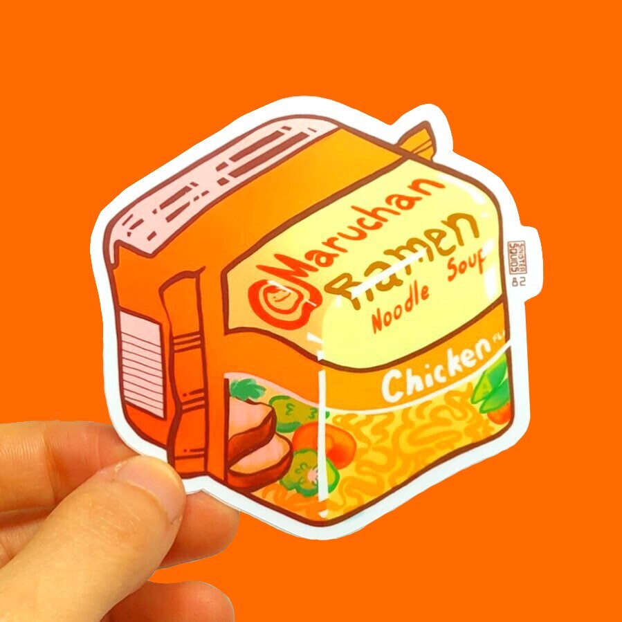 Instant Ramen Chicken Flavor Cube Aesthetic Anime Stickers - Etsy