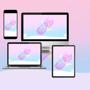 Game Over Pastel Desktop Wallpaper Background Retro Pixel Pink & Purple ...