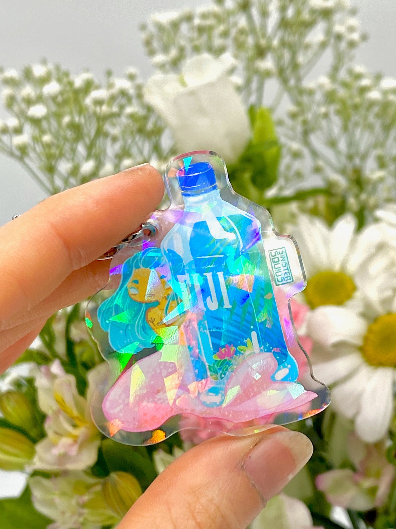 Aquarius | Zodiac Acrylic Keychains | Astrology |holographic Double ...
