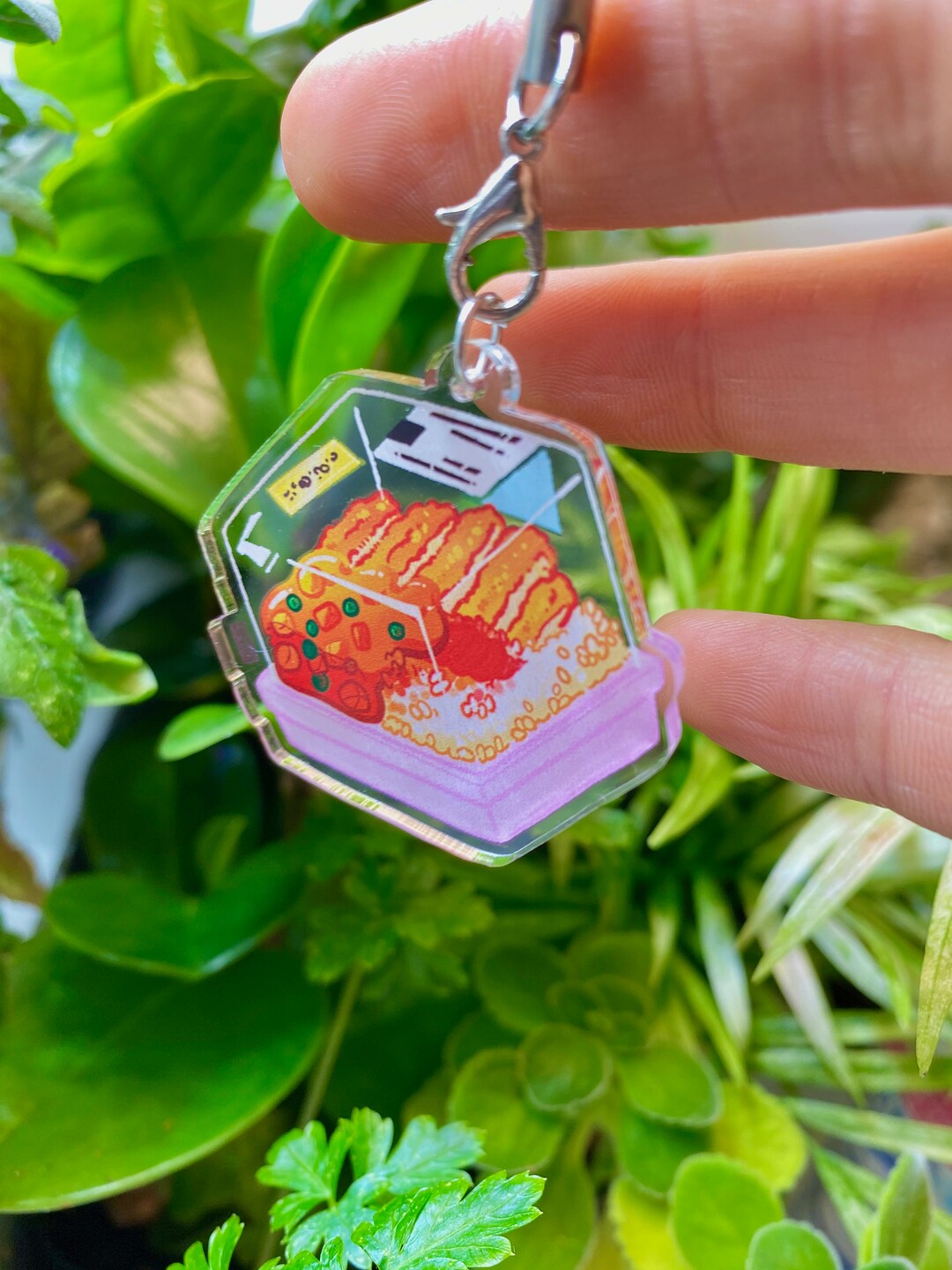 Katsu Curry Bento Double Sided Food Cube Key Chain | Kawaii Anime Lover ...