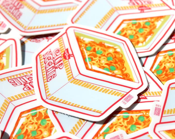 Noodle Cup Cube Waterproof Ramen Sticker Aesthetic Anime - Etsy