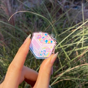 Marshmallow Charms Cereal Food Cube Keychain, Double Sided, 100% ...