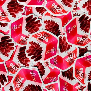 Pocky Cube Water Resistant Sticker - Aesthetic Chocolate Lovers Gift ...