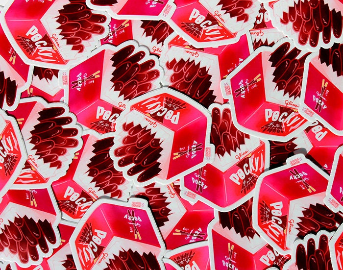 Pocky Cube Water Resistant Sticker Chocolate Lovers | Etsy