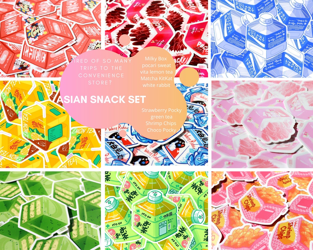 Convenience Store Aesthetic Sweets Sticker Set | Waterproof Kawaii ...