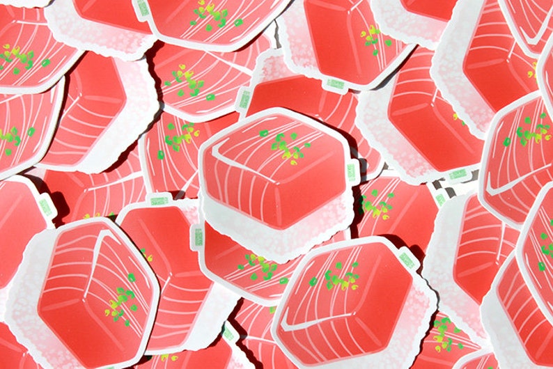 Tuna Sushi Cube, Water Bottle Stickers, Laptop Decal, Unique Gifts ...