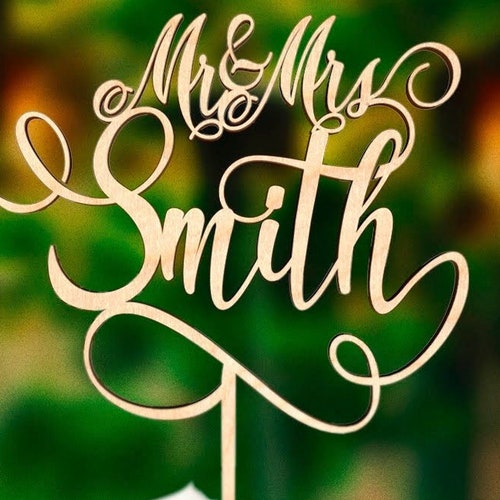 Personalized Wedding Cake Topper With Rustic Wreath Etsy