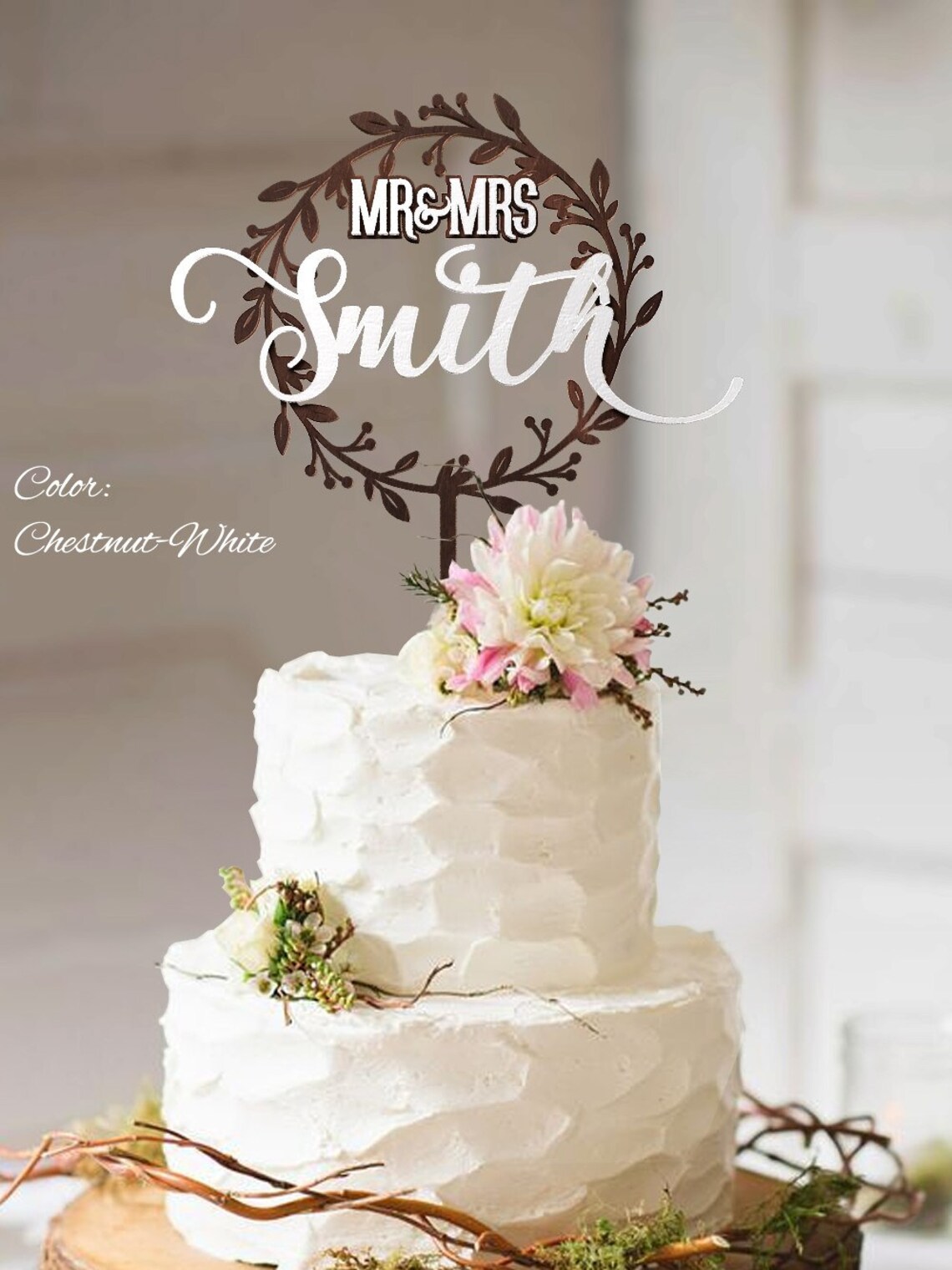 Rustic Wedding Cake Topper. Rustic Wedding Decor. Rustic Cake - Etsy