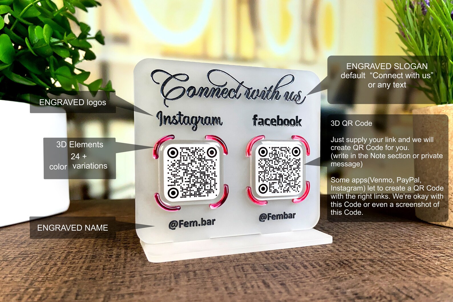 QR Code Mini Sign Social Media Sign Scan to Pay Sign - Etsy