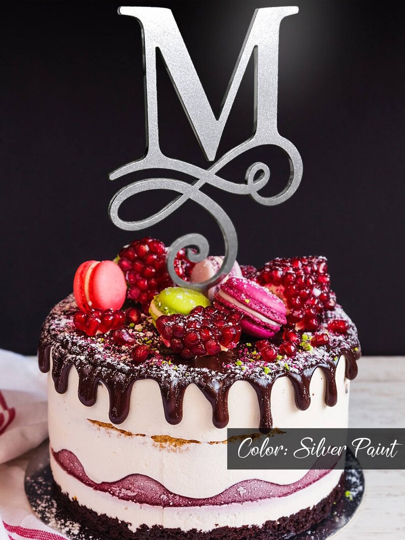 Single Letter Cake Topper With Your Initial. Monogram Wedding - Etsy