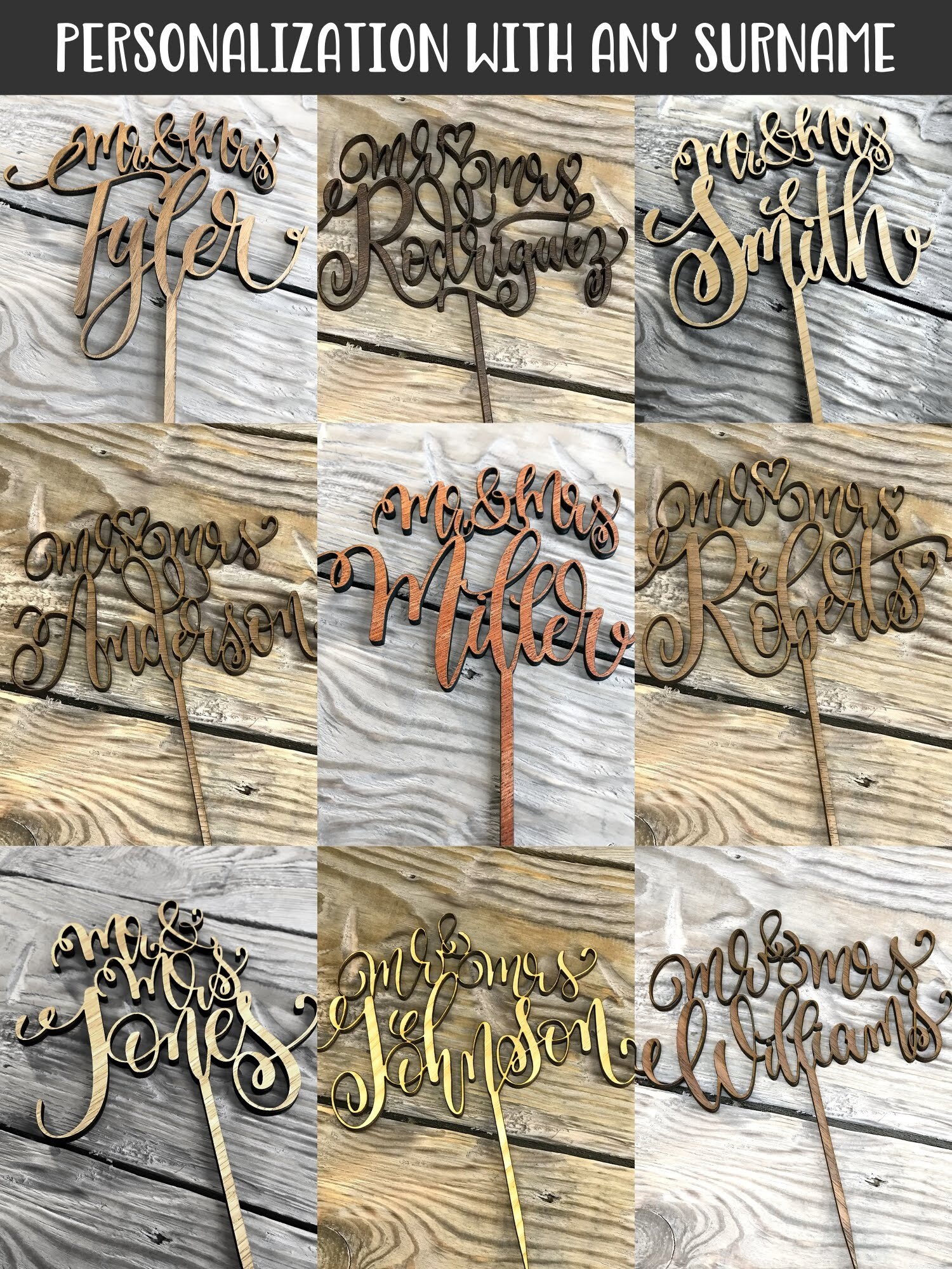 Personalized Wedding Cake Topper Customized Cake Topper for - Etsy