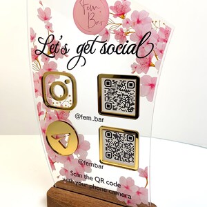 Personalized Social Media Sign With Instagram Facebook Logo, Business ...
