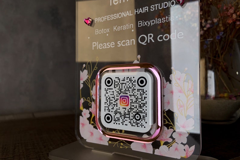 Qr Code Mini Sign, Social Media Sign, Instagram Sign, Scan to Pay Sign ...