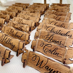 Personalized Wedding Place Cards, Wooden Place Cards Wedding, Engraved ...