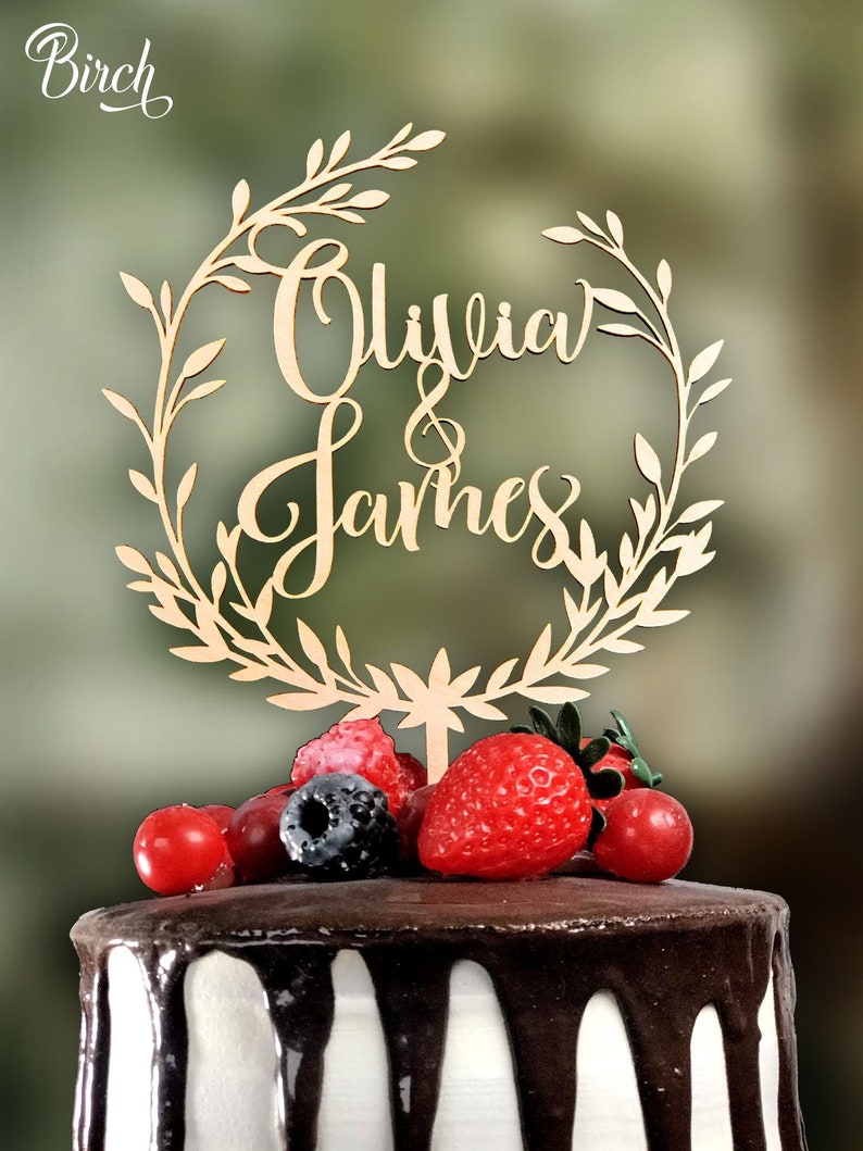 Nombre Cake Topper Boda con corona Nombres Wedding Cake - Etsy España