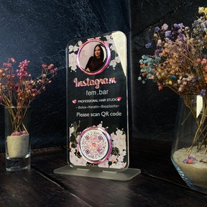 Qr Code Mini Sign, Social Media Sign, Instagram Sign, Scan to Pay Sign ...