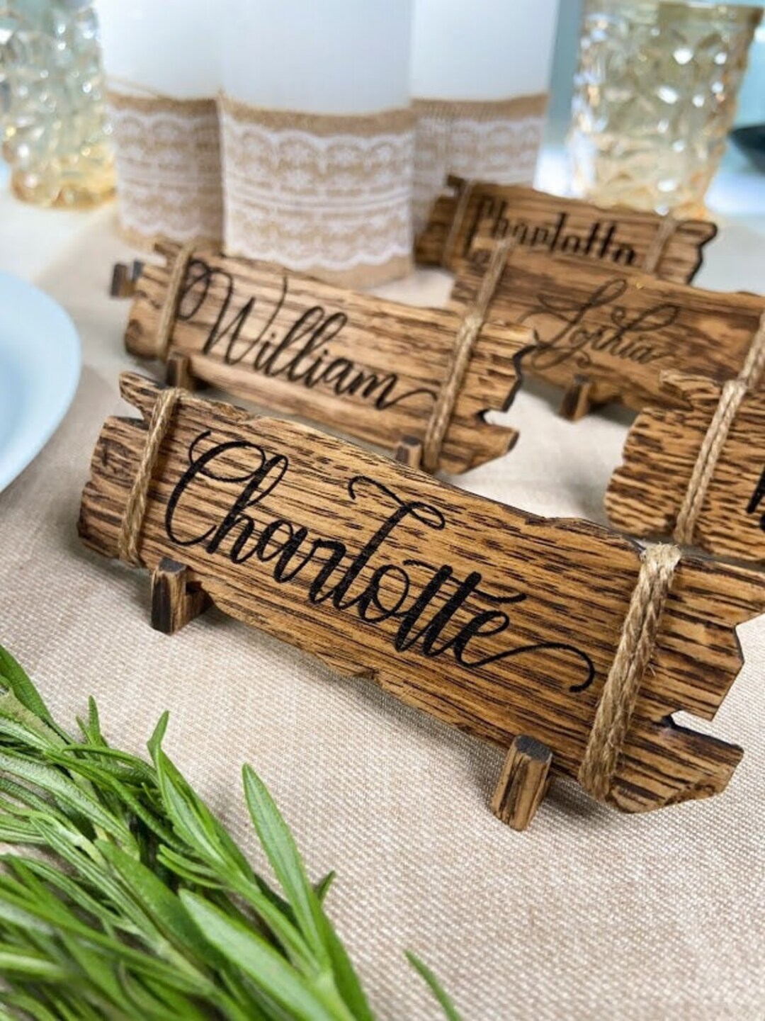 Personalized Wedding Place Cards, Wooden Place Cards Wedding, Engraved ...