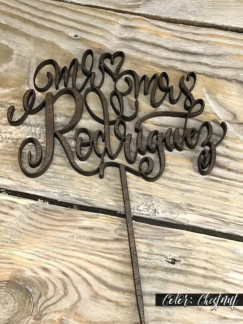Rustic Wooden Personalized Wedding Cake Topper Customized Cake | Etsy