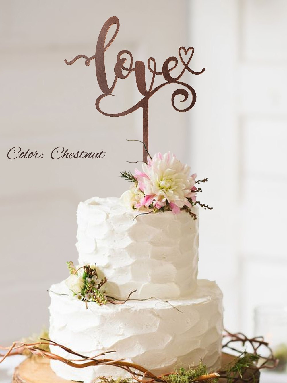 Love Cake Topper. Love Wedding Cake Topper. FNLV03. Rustic | Etsy