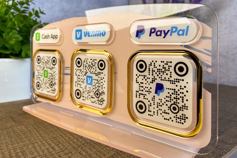 Scan to Pay Sign With 3D Logos and QR Code Sign Social Media - Etsy