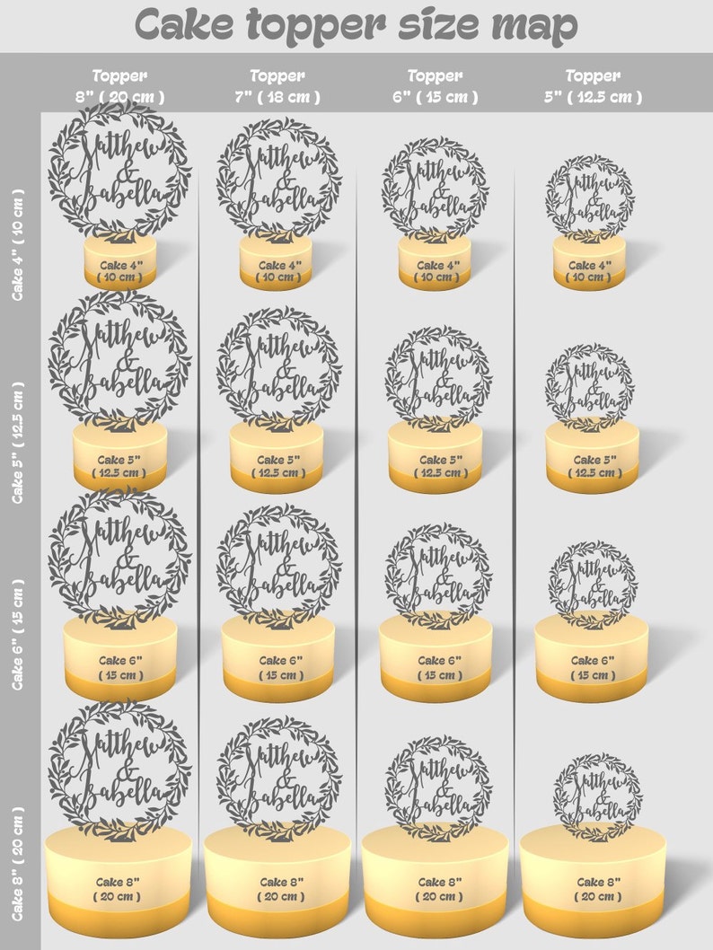 Wedding Cake Topper Custom Names Personalized Name Wood Cake - Etsy