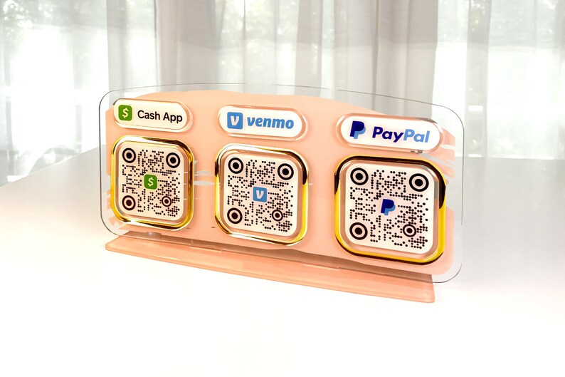 Scan to Pay Sign With 3D Logos and QR Code Sign Social Media - Etsy