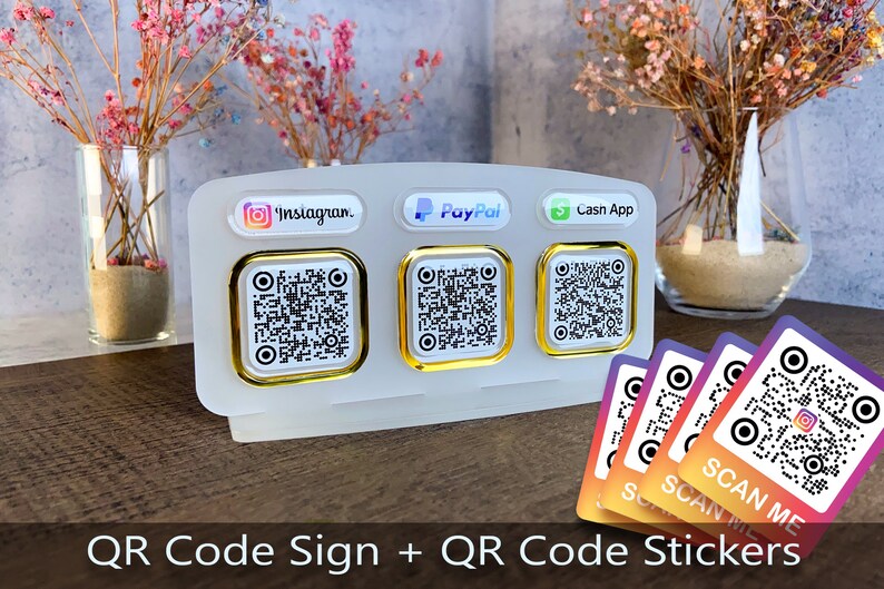 QR Code Sign and QR Code Stickers Combo Mini Scan to Pay - Etsy