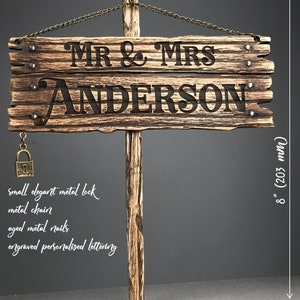 Wedding Cake Topper Sign Made of Wood in an Old Rustic Style. Rustic ...
