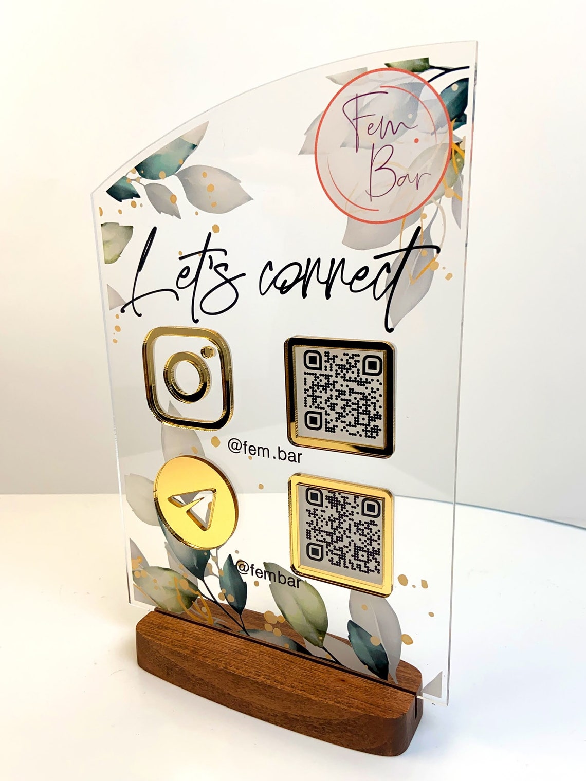 Custom Social Media Sign Personalized Acrylic Sign With - Etsy