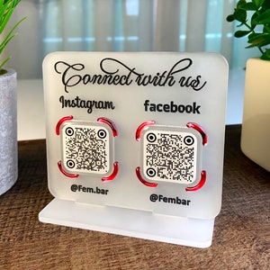 QR Code Mini Sign, Social Media Sign, Scan to Pay Sign, Cashapp Sign ...