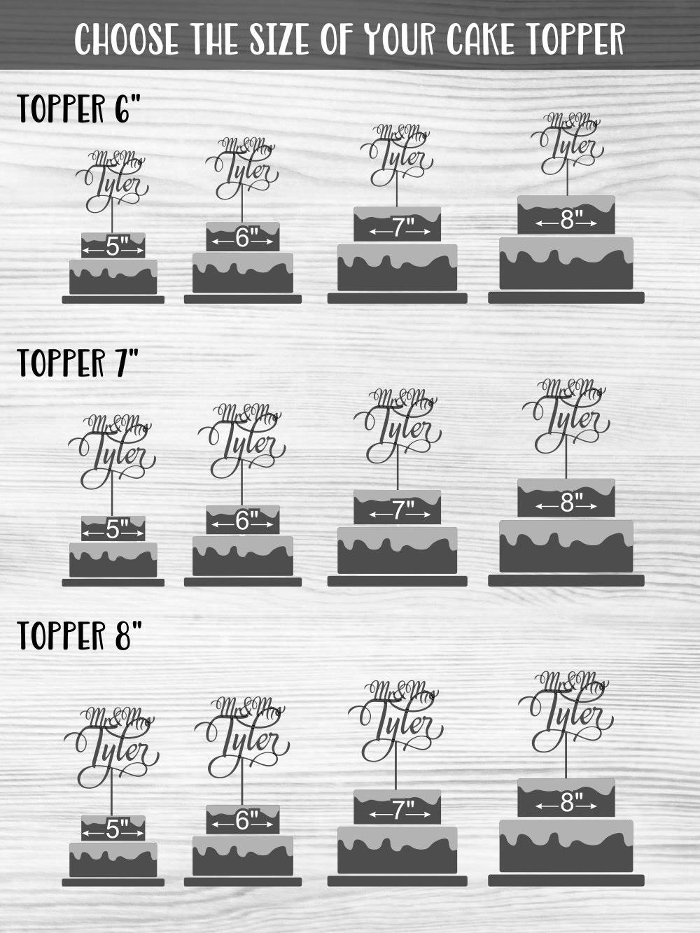 Wedding Cake Topper With Personalized Surname. Rustic Wedding | Etsy