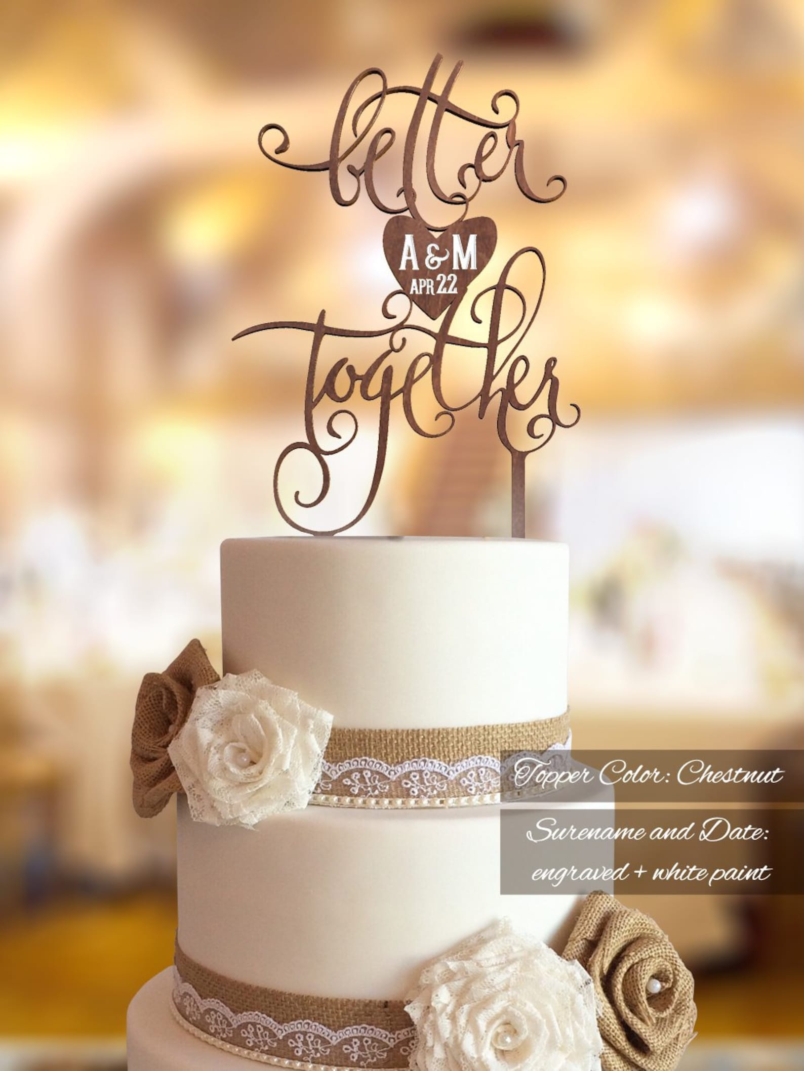 Wedding Cake Topper. FN33. Better Together Wedding Cake - Etsy
